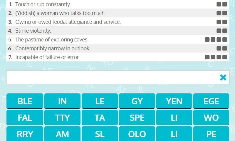 7 Words - 777 word puzzles - Play online for free